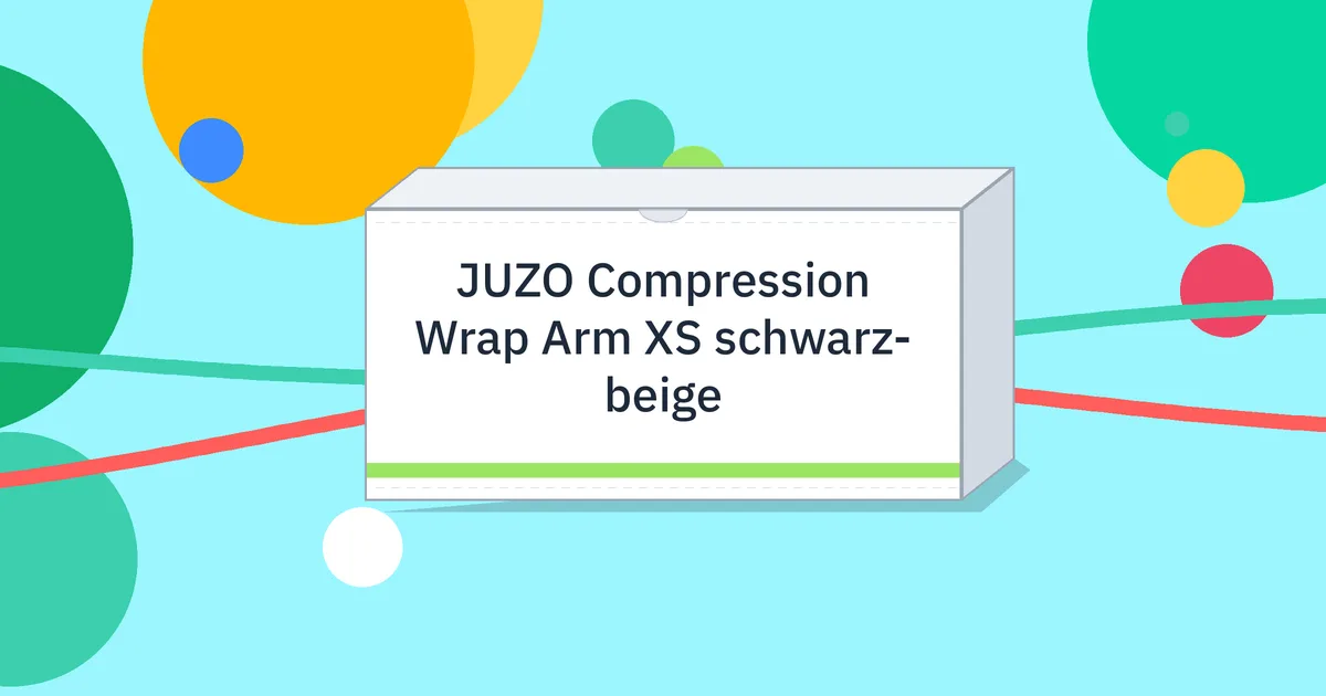 Symbolbild: Packung mit der Aufschrift JUZO Compression Wrap Arm XS schwarz-beige (PZN 16143635) – Verfügbarkeit und Bezug in Apotheken in Frankfurt am Main