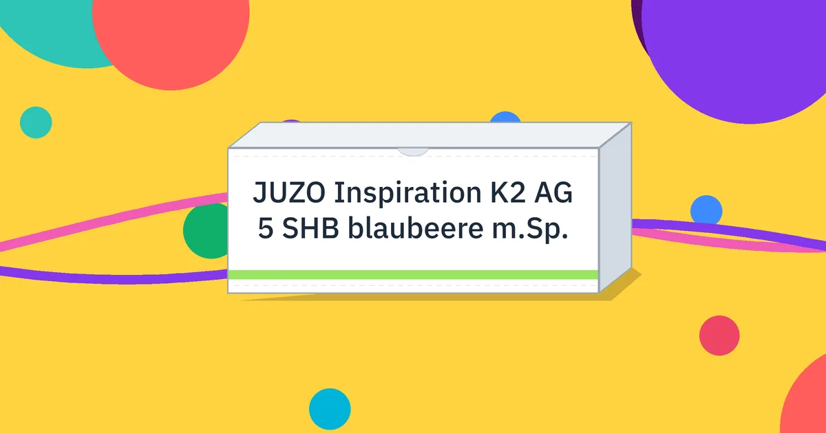 Symbolbild: Packung mit der Aufschrift JUZO Inspiration K2 AG 5 SHB blaubeere m.Sp. (PZN 14918552) – Verfügbarkeit und Bezug in Apotheken in Frankfurt am Main
