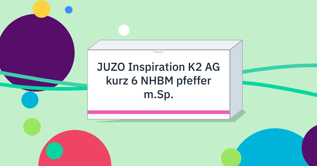 Symbolbild: Packung mit der Aufschrift JUZO Inspiration K2 AG kurz 6 NHBM pfeffer m.Sp. (PZN 14923725) – Verfügbarkeit und Bezug in Apotheken in Frankfurt am Main