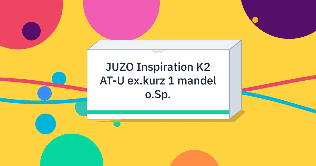 Symbolbild: Packung mit der Aufschrift JUZO Inspiration K2 AT-U ex.kurz 1 mandel o.Sp. (PZN 14929751) – Verfügbarkeit und Bezug in Apotheken in Frankfurt am Main