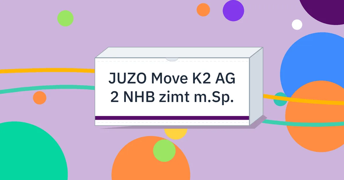 Symbolbild: Packung mit der Aufschrift JUZO Move K2 AG 2 NHB zimt m.Sp. (PZN 18523738) – Verfügbarkeit und Bezug in Apotheken in Frankfurt am Main