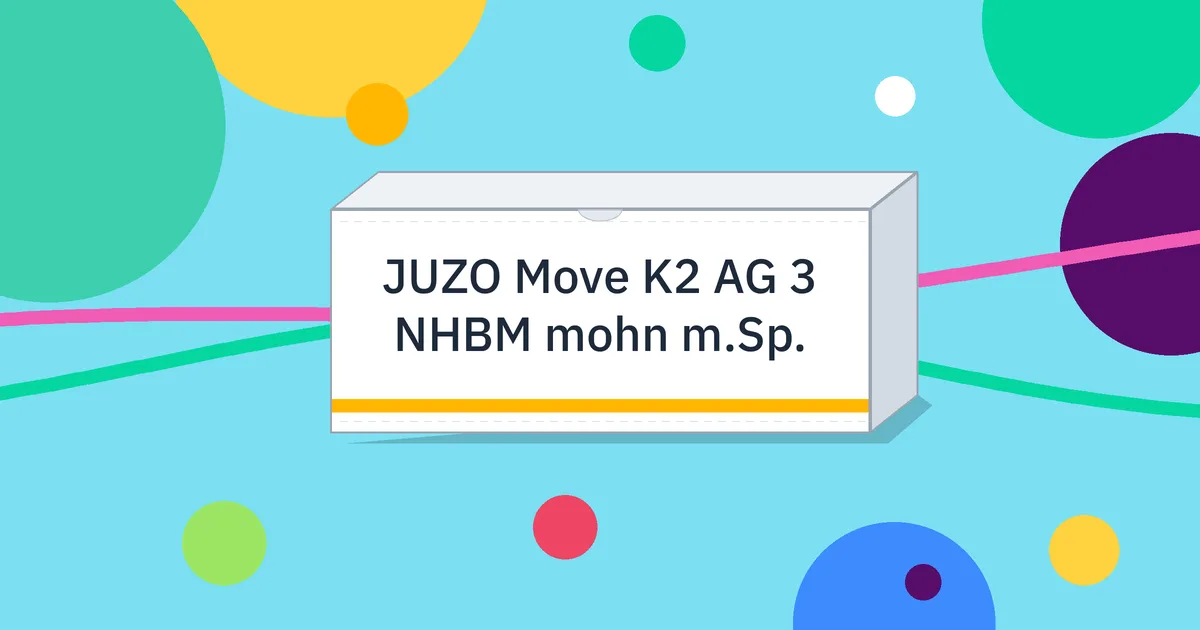 Symbolbild: Packung mit der Aufschrift JUZO Move K2 AG 3 NHBM mohn m.Sp. (PZN 18554963) – Verfügbarkeit und Bezug in Apotheken in Frankfurt am Main