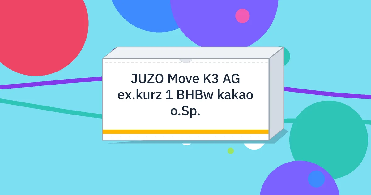 Symbolbild: Packung mit der Aufschrift JUZO Move K3 AG ex.kurz 1 BHBw kakao o.Sp. (PZN 18597694) – Verfügbarkeit und Bezug in Apotheken in Frankfurt am Main