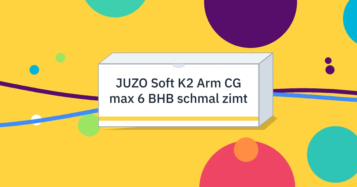 Symbolbild: Packung mit der Aufschrift JUZO Soft K2 Arm CG max 6 BHB schmal zimt (PZN 15513202) – Verfügbarkeit und Bezug in Apotheken in Frankfurt am Main