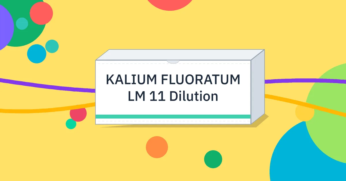 Symbolbild: Packung mit der Aufschrift KALIUM FLUORATUM LM 11 Dilution (PZN 12921490) – Verfügbarkeit und Bezug in Apotheken in Frankfurt am Main