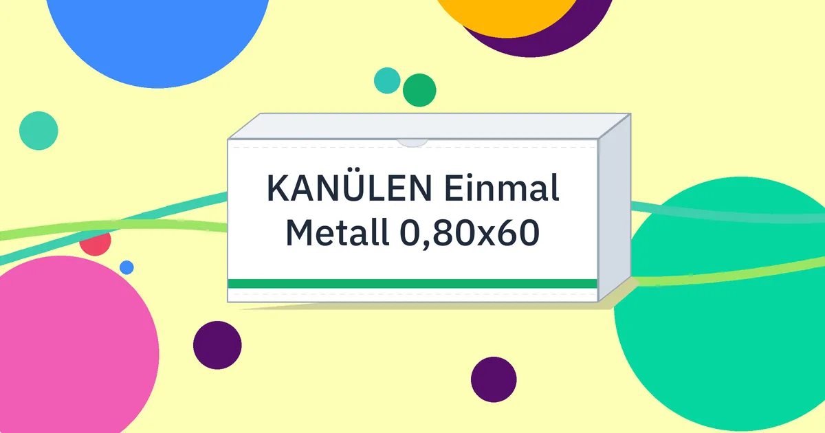Symbolbild: Packung mit der Aufschrift KANÜLEN Einmal Metall 0,80x60 (PZN 01965053) – Verfügbarkeit und Bezug in Apotheken in Frankfurt am Main