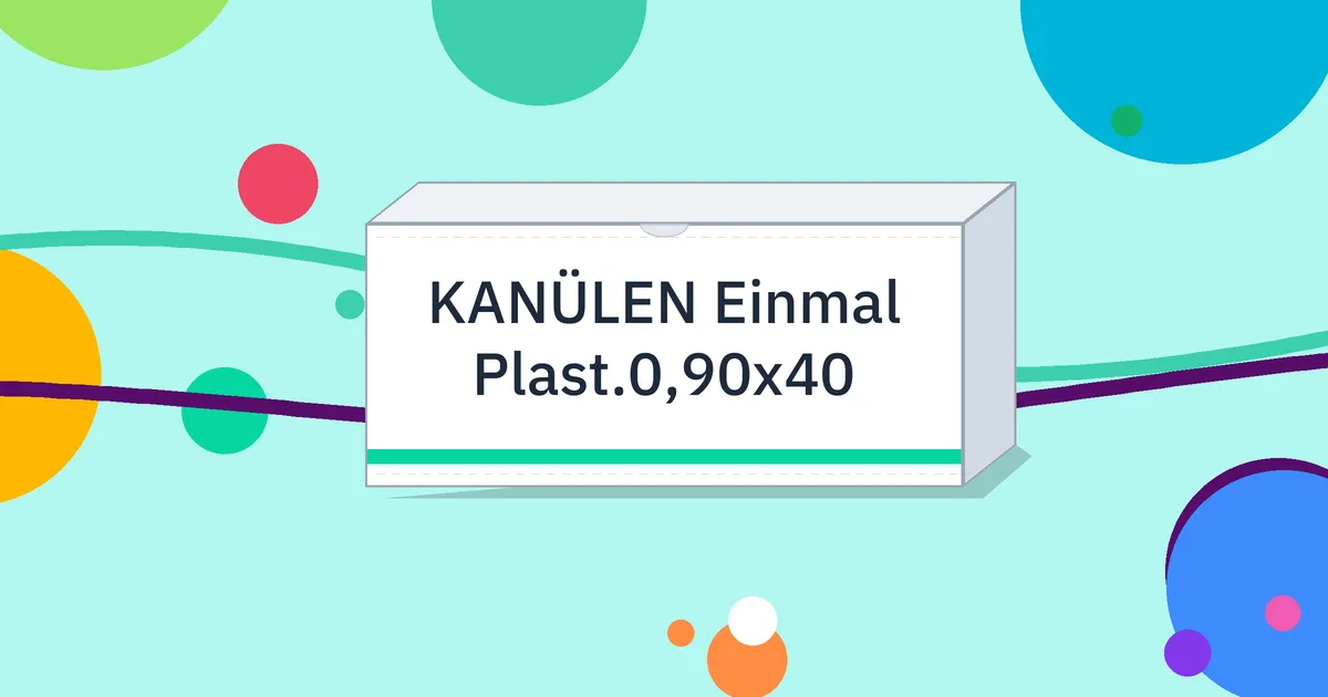 Symbolbild: Packung mit der Aufschrift KANÜLEN Einmal Plast.0,90x40 (PZN 01728956) – Verfügbarkeit und Bezug in Apotheken in Frankfurt am Main