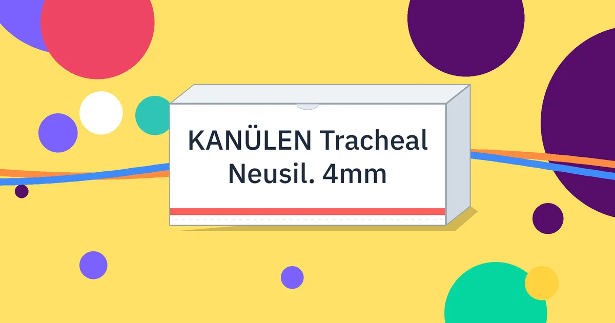 Symbolbild: Packung mit der Aufschrift KANÜLEN Tracheal Neusil. 4mm (PZN 01965596) – Verfügbarkeit und Bezug in Apotheken in Frankfurt am Main