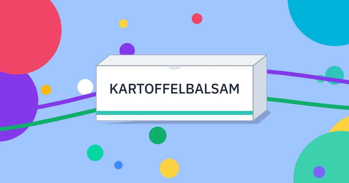 Symbolbild: Packung mit der Aufschrift KARTOFFELBALSAM (PZN 04709089) – Verfügbarkeit und Bezug in Apotheken in Frankfurt am Main