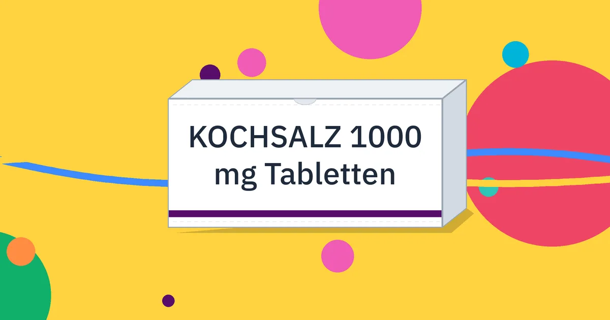 Symbolbild: Packung mit der Aufschrift KOCHSALZ 1000 mg Tabletten (PZN 11280184) – Verfügbarkeit und Bezug in Apotheken in Frankfurt am Main