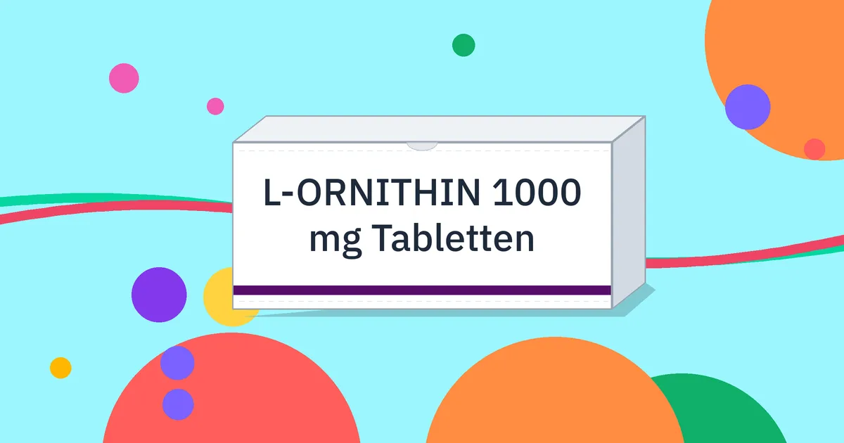 Symbolbild: Packung mit der Aufschrift L-ORNITHIN 1000 mg Tabletten (PZN 15373942) – Verfügbarkeit und Bezug in Apotheken in Frankfurt am Main