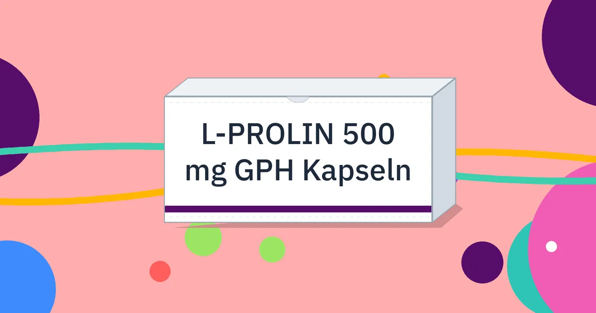 Symbolbild: Packung mit der Aufschrift L-PROLIN 500 mg GPH Kapseln (PZN 09627427) – Verfügbarkeit und Bezug in Apotheken in Frankfurt am Main