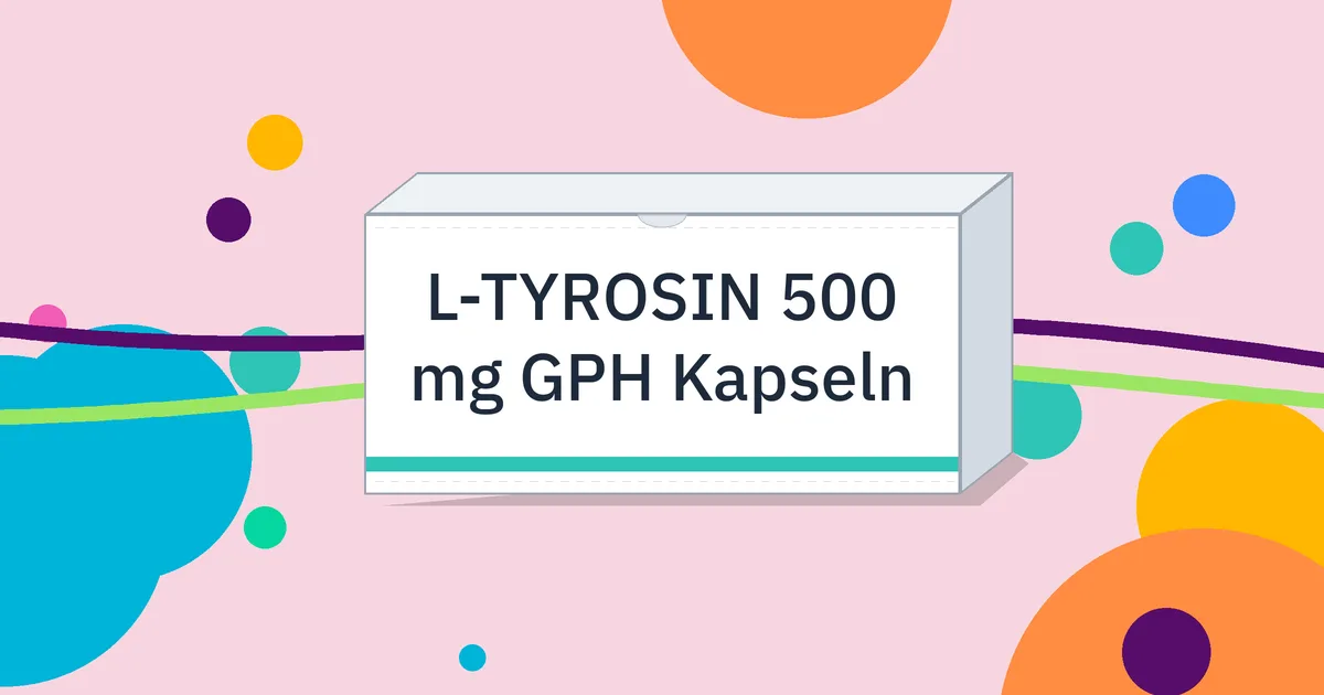 Symbolbild: Packung mit der Aufschrift L-TYROSIN 500 mg GPH Kapseln (PZN 01290709) – Verfügbarkeit und Bezug in Apotheken in Frankfurt am Main