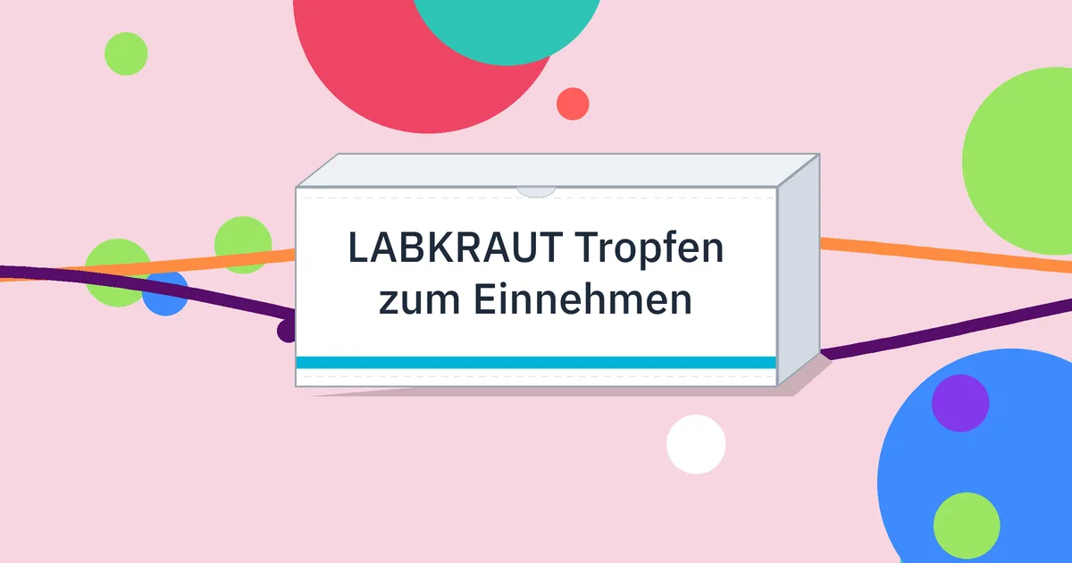 Symbolbild: Packung mit der Aufschrift LABKRAUT Tropfen zum Einnehmen (PZN 11602417) – Verfügbarkeit und Bezug in Apotheken in Frankfurt am Main