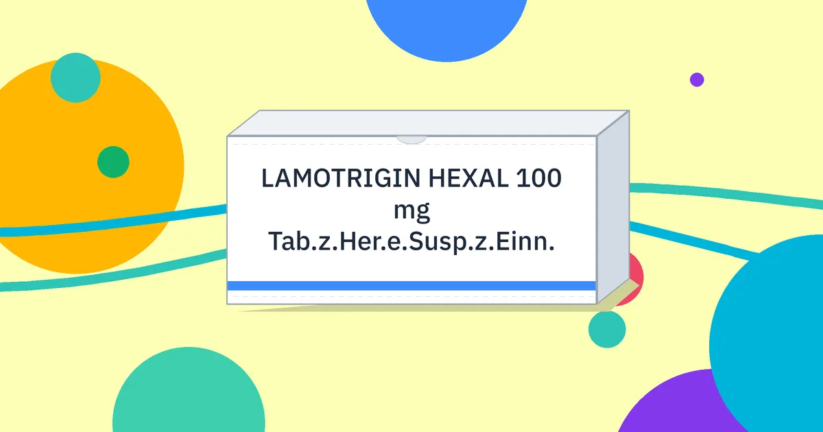Symbolbild: Packung mit der Aufschrift LAMOTRIGIN HEXAL 100 mg Tab.z.Her.e.Susp.z.Einn. (PZN 04220810) – Verfügbarkeit und Bezug in Apotheken in Frankfurt am Main