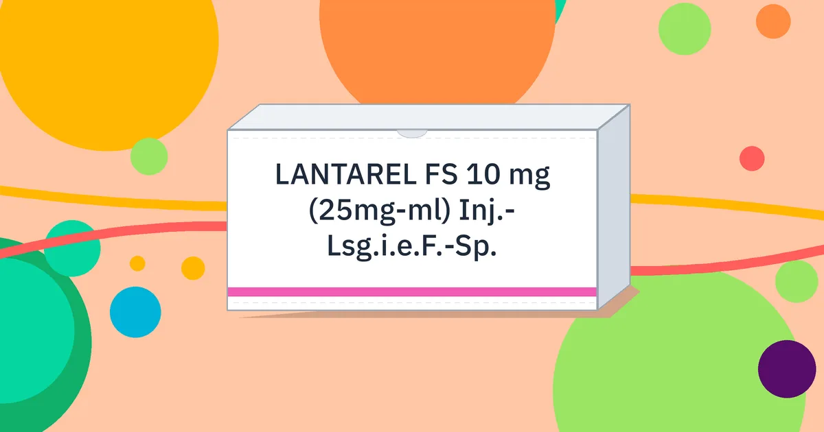 Symbolbild: Packung mit der Aufschrift LANTAREL FS 10 mg (25mg-ml) Inj.-Lsg.i.e.F.-Sp. (PZN 09221613) – Verfügbarkeit und Bezug in Apotheken in Frankfurt am Main