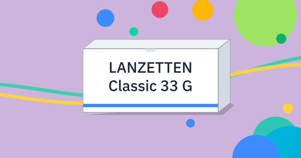 Symbolbild: Packung mit der Aufschrift LANZETTEN Classic 33 G (PZN 14370769) – Verfügbarkeit und Bezug in Apotheken in Frankfurt am Main