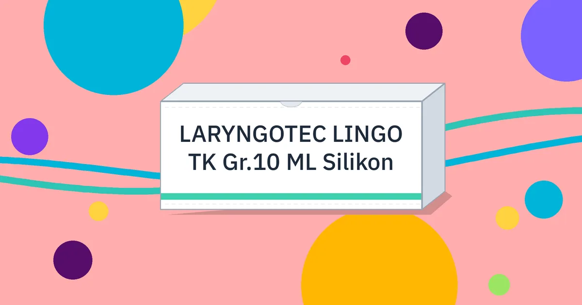 Symbolbild: Packung mit der Aufschrift LARYNGOTEC LINGO TK Gr.10 ML Silikon (PZN 03309548) – Verfügbarkeit und Bezug in Apotheken in Frankfurt am Main