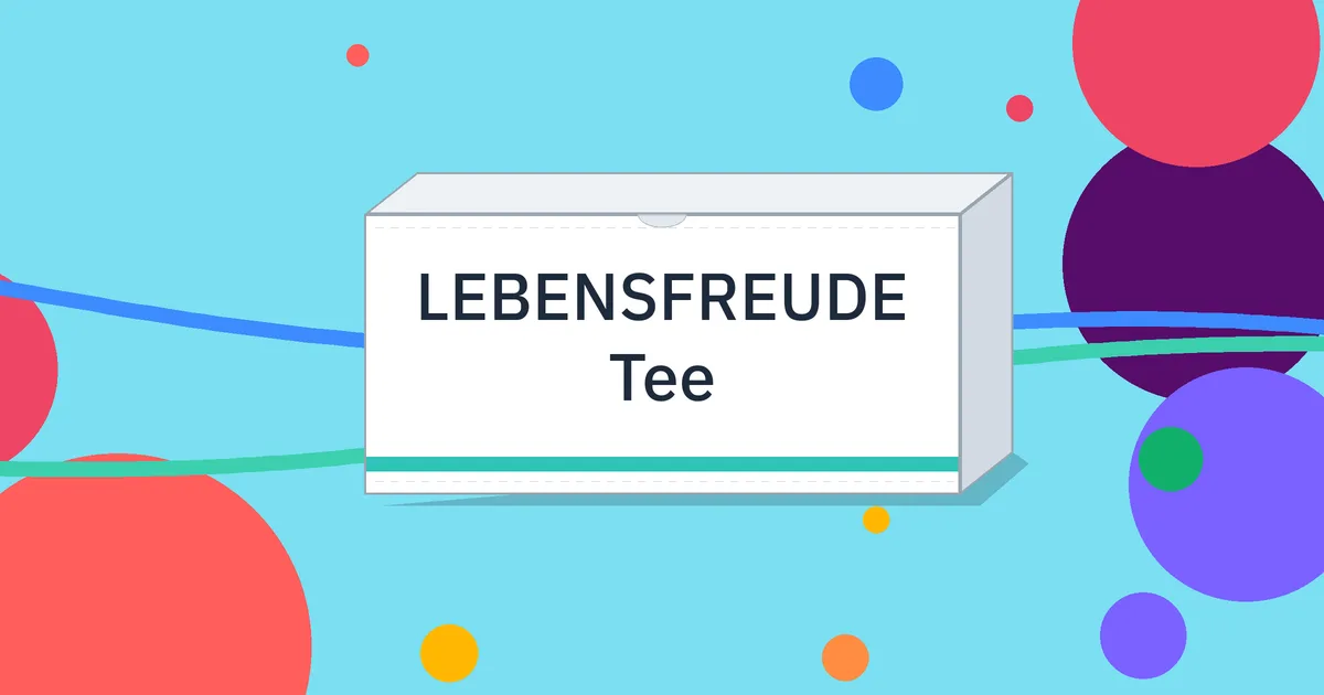 Symbolbild: Packung mit der Aufschrift LEBENSFREUDE Tee (PZN 20278513) – Verfügbarkeit und Bezug in Apotheken in Frankfurt am Main