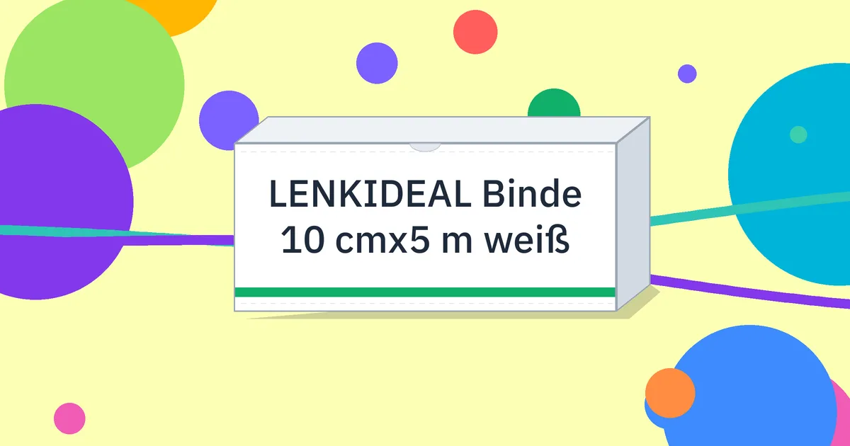 Symbolbild: Packung mit der Aufschrift LENKIDEAL Binde 10 cmx5 m weiß (PZN 12774899) – Verfügbarkeit und Bezug in Apotheken in Frankfurt am Main