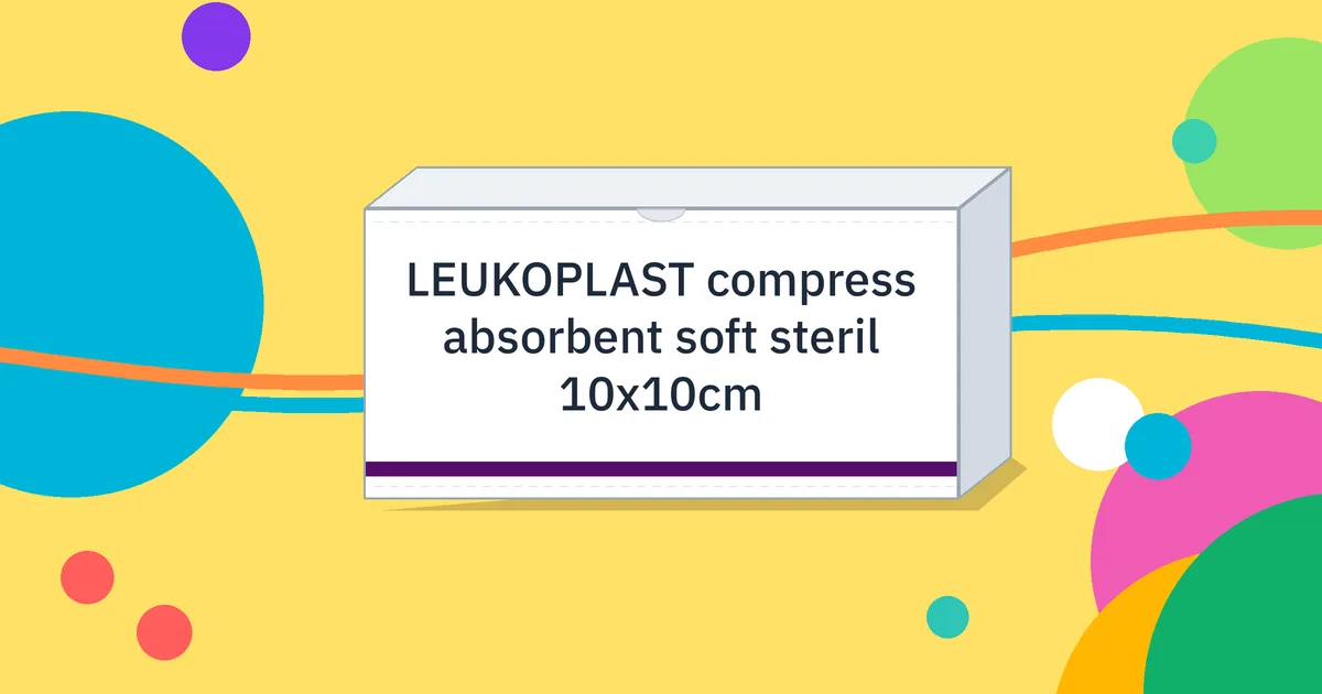 Symbolbild: Packung mit der Aufschrift LEUKOPLAST compress absorbent soft steril 10x10cm (PZN 17206912) – Verfügbarkeit und Bezug in Apotheken in Frankfurt am Main