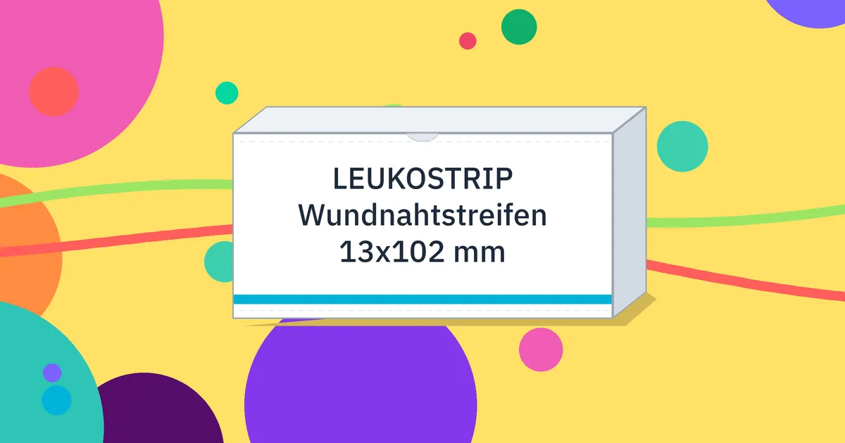 Symbolbild: Packung mit der Aufschrift LEUKOSTRIP Wundnahtstreifen 13x102 mm (PZN 00927091) – Verfügbarkeit und Bezug in Apotheken in Frankfurt am Main
