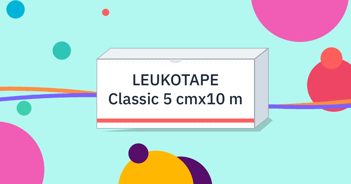 Symbolbild: Packung mit der Aufschrift LEUKOTAPE Classic 5 cmx10 m (PZN 01561918) – Verfügbarkeit und Bezug in Apotheken in Frankfurt am Main
