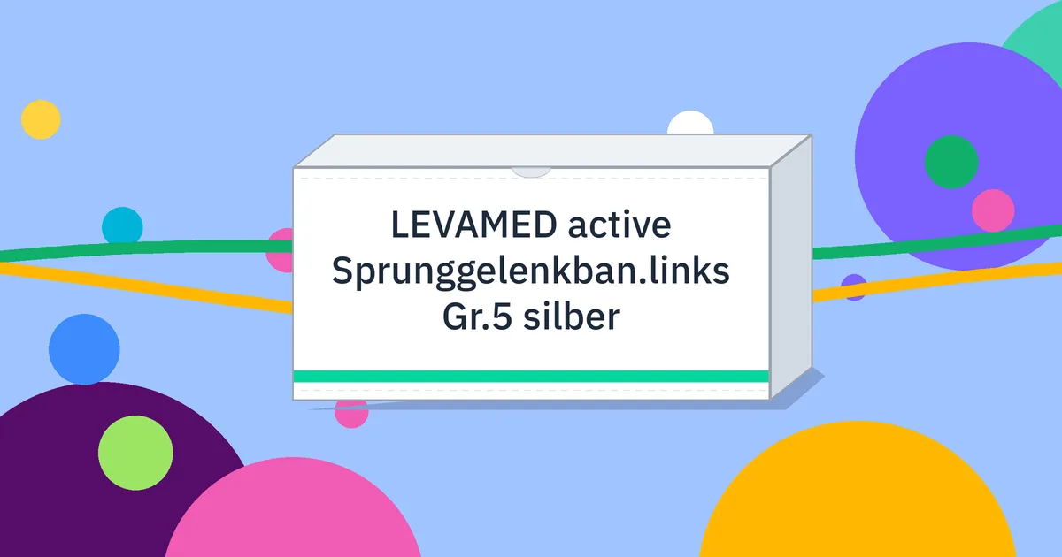 Symbolbild: Packung mit der Aufschrift LEVAMED active Sprunggelenkban.links Gr.5 silber (PZN 15294496) – Verfügbarkeit und Bezug in Apotheken in Frankfurt am Main