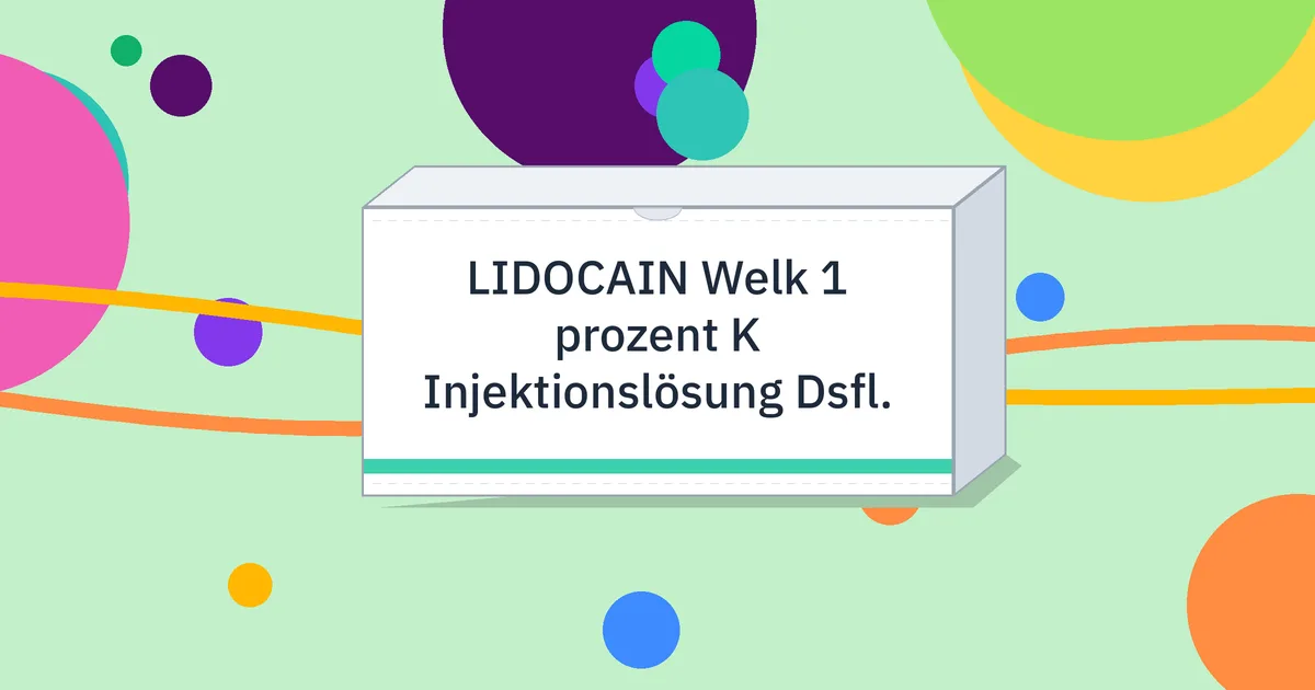 Symbolbild: Packung mit der Aufschrift LIDOCAIN Welk 1 prozent K Injektionslösung Dsfl. (PZN 07140885) – Verfügbarkeit und Bezug in Apotheken in Frankfurt am Main