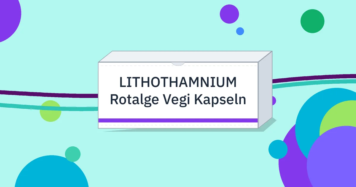Symbolbild: Packung mit der Aufschrift LITHOTHAMNIUM Rotalge Vegi Kapseln (PZN 00582611) – Verfügbarkeit und Bezug in Apotheken in Frankfurt am Main