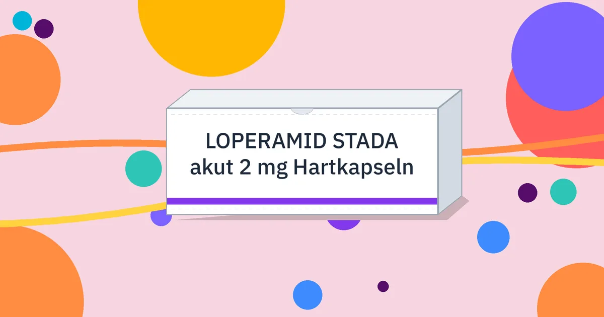 Symbolbild: Packung mit der Aufschrift LOPERAMID STADA akut 2 mg Hartkapseln (PZN 08999960) – Verfügbarkeit und Bezug in Apotheken in Frankfurt am Main