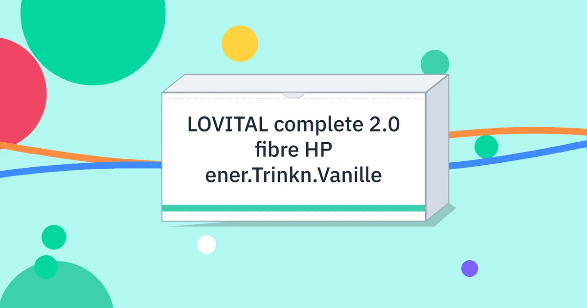Symbolbild: Packung mit der Aufschrift LOVITAL complete 2.0 fibre HP ener.Trinkn.Vanille (PZN 20629616) – Verfügbarkeit und Bezug in Apotheken in Frankfurt am Main