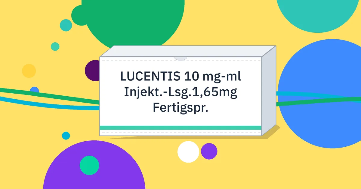 Symbolbild: Packung mit der Aufschrift LUCENTIS 10 mg-ml Injekt.-Lsg.1,65mg Fertigspr. (PZN 16797532) – Verfügbarkeit und Bezug in Apotheken in Frankfurt am Main