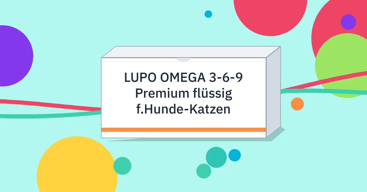 Symbolbild: Packung mit der Aufschrift LUPO OMEGA 3-6-9 Premium flüssig f.Hunde-Katzen (PZN 19253643) – Verfügbarkeit und Bezug in Apotheken in Frankfurt am Main
