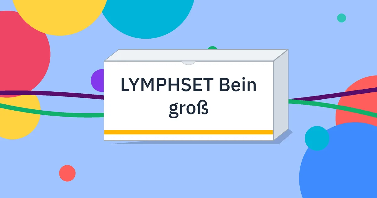 Symbolbild: Packung mit der Aufschrift LYMPHSET Bein groß (PZN 00666779) – Verfügbarkeit und Bezug in Apotheken in Frankfurt am Main