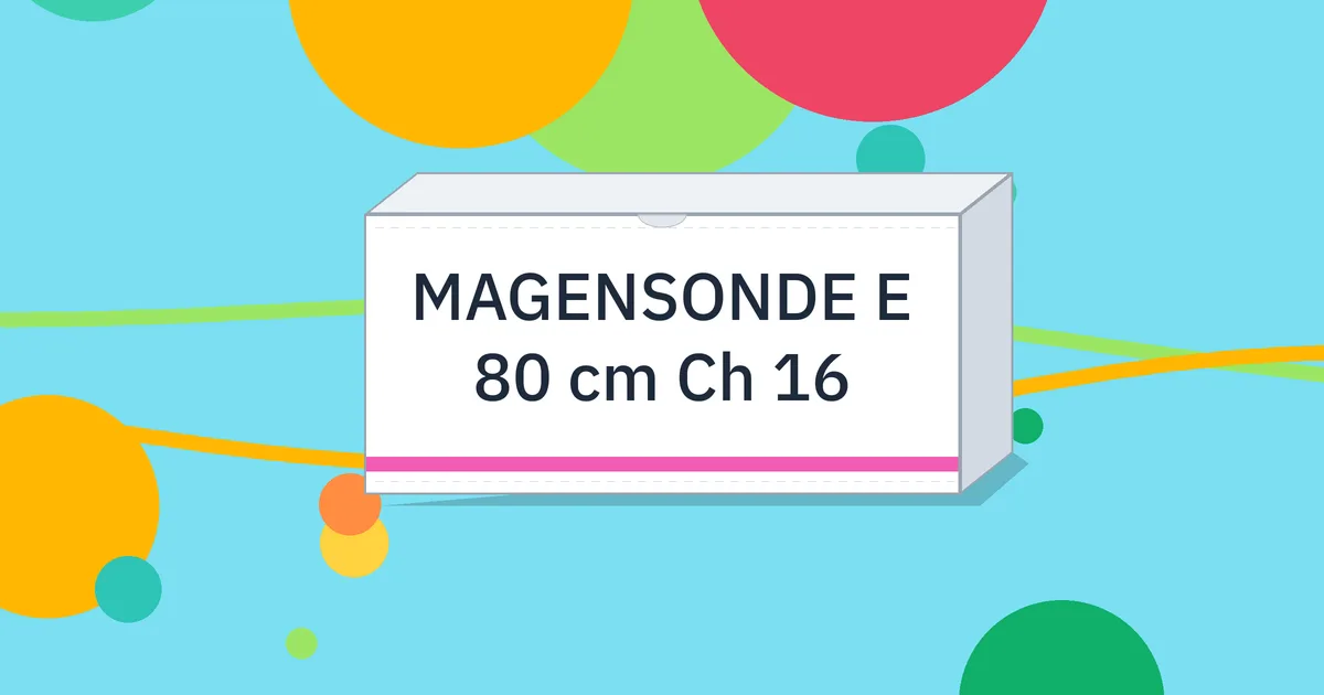 Symbolbild: Packung mit der Aufschrift MAGENSONDE E 80 cm Ch 16 (PZN 02442328) – Verfügbarkeit und Bezug in Apotheken in Frankfurt am Main