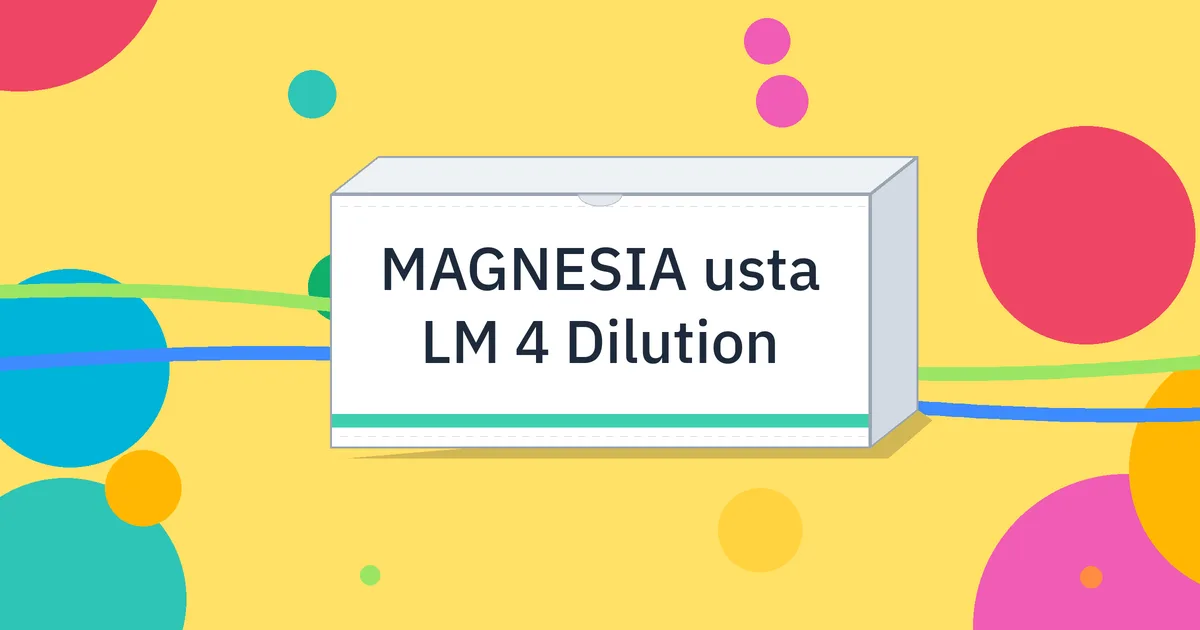 Symbolbild: Packung mit der Aufschrift MAGNESIA usta LM 4 Dilution (PZN 13538847) – Verfügbarkeit und Bezug in Apotheken in Frankfurt am Main