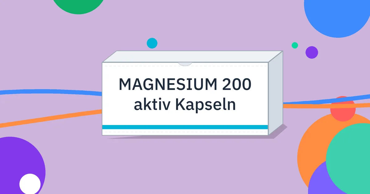 Symbolbild: Packung mit der Aufschrift MAGNESIUM 200 aktiv Kapseln (PZN 07105222) – Verfügbarkeit und Bezug in Apotheken in Frankfurt am Main