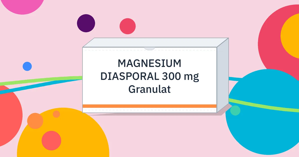Symbolbild: Packung mit der Aufschrift MAGNESIUM DIASPORAL 300 mg Granulat (PZN 10712463) – Verfügbarkeit und Bezug in Apotheken in Frankfurt am Main