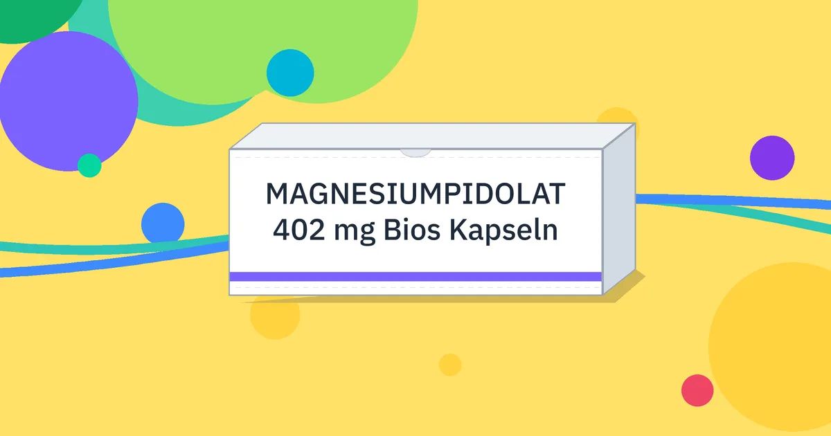 Symbolbild: Packung mit der Aufschrift MAGNESIUMPIDOLAT 402 mg Bios Kapseln (PZN 17633301) – Verfügbarkeit und Bezug in Apotheken in Frankfurt am Main