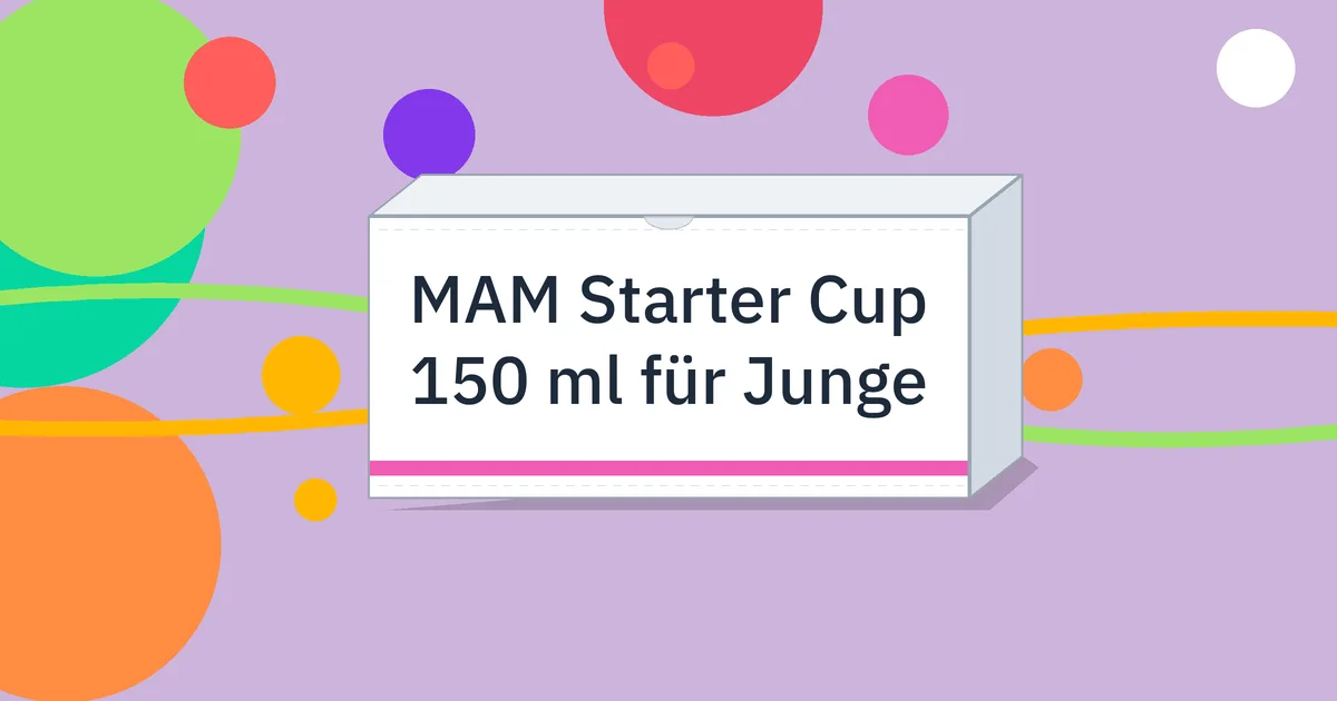 Symbolbild: Packung mit der Aufschrift MAM Starter Cup 150 ml für Junge (PZN 12670786) – Verfügbarkeit und Bezug in Apotheken in Frankfurt am Main