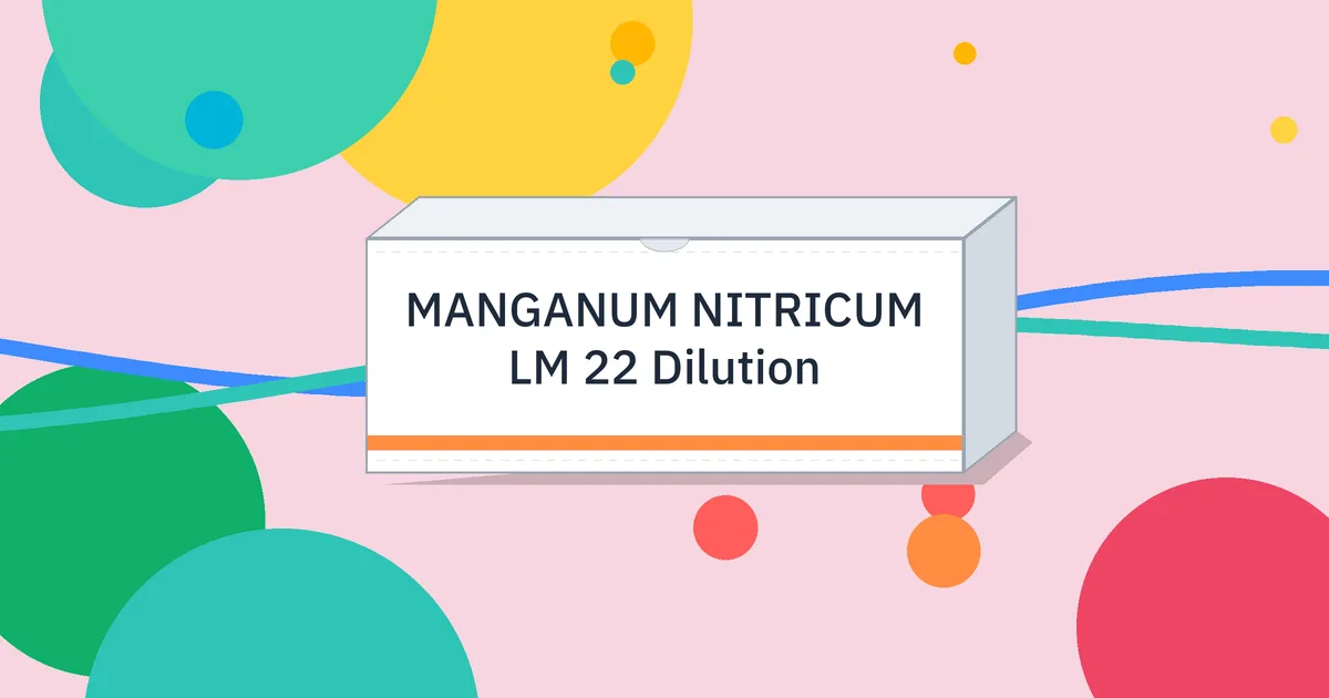 Symbolbild: Packung mit der Aufschrift MANGANUM NITRICUM LM 22 Dilution (PZN 12944284) – Verfügbarkeit und Bezug in Apotheken in Frankfurt am Main