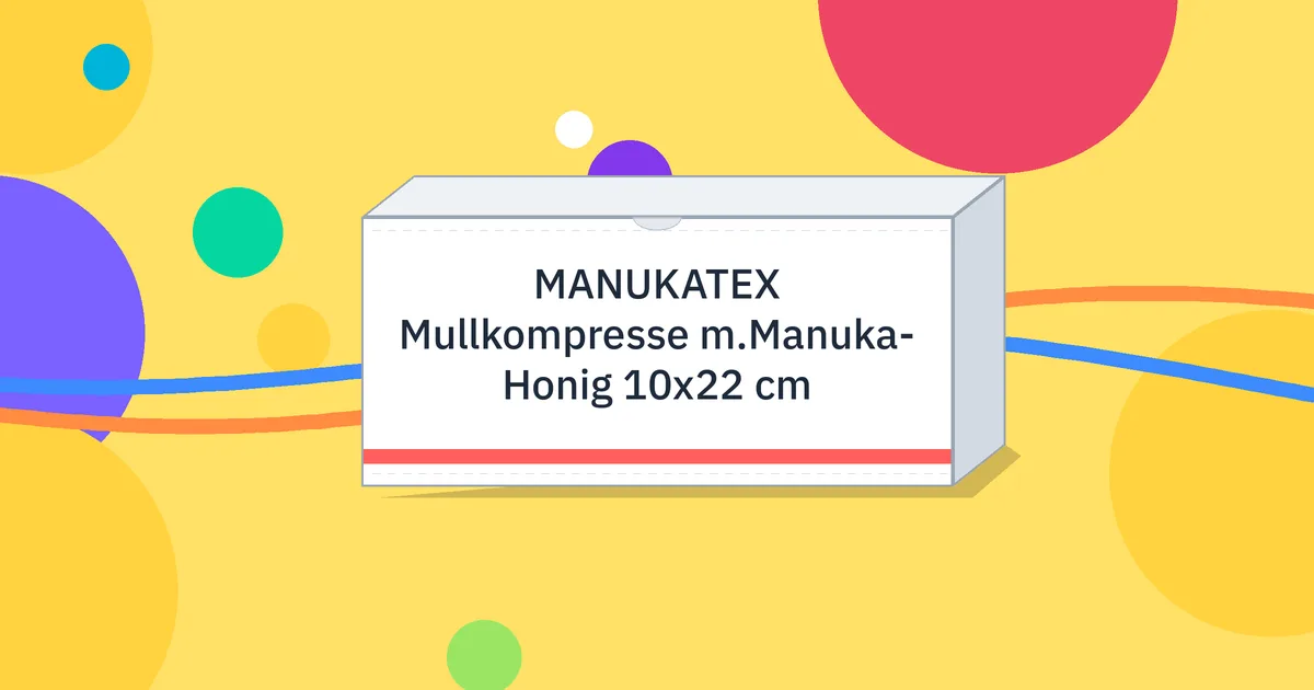 Symbolbild: Packung mit der Aufschrift MANUKATEX Mullkompresse m.Manuka-Honig 10x22 cm (PZN 20306244) – Verfügbarkeit und Bezug in Apotheken in Frankfurt am Main