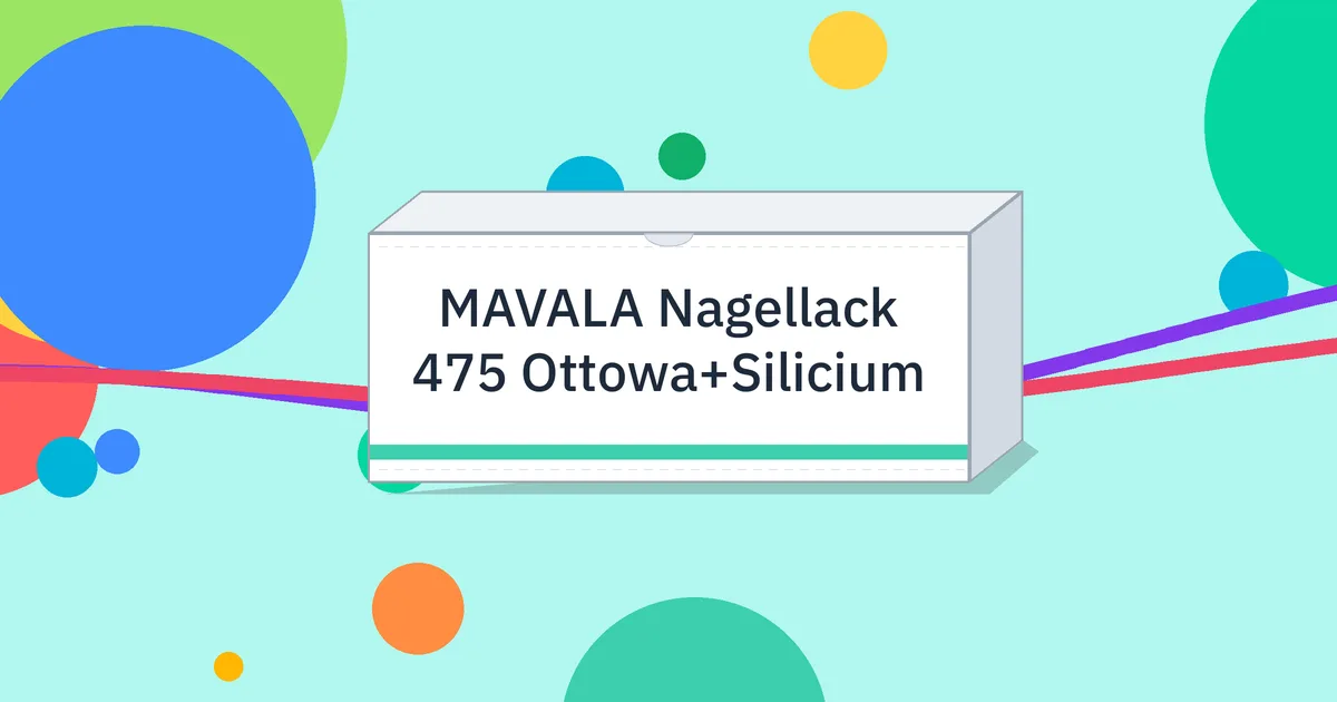 Symbolbild: Packung mit der Aufschrift MAVALA Nagellack 475 Ottowa+Silicium (PZN 19785564) – Verfügbarkeit und Bezug in Apotheken in Frankfurt am Main