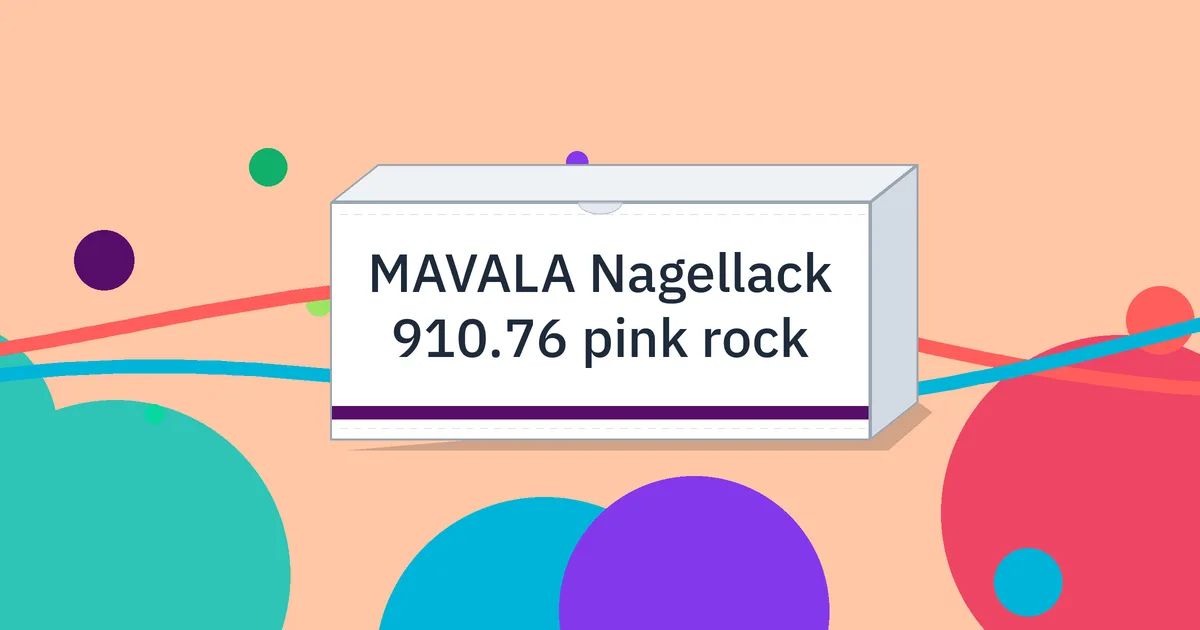 Symbolbild: Packung mit der Aufschrift MAVALA Nagellack 910.76 pink rock (PZN 16152462) – Verfügbarkeit und Bezug in Apotheken in Frankfurt am Main