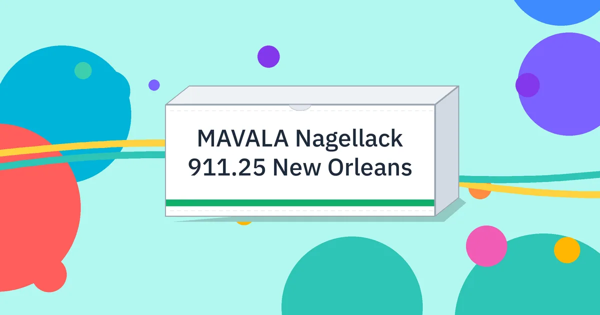 Symbolbild: Packung mit der Aufschrift MAVALA Nagellack 911.25 New Orleans (PZN 16810540) – Verfügbarkeit und Bezug in Apotheken in Frankfurt am Main
