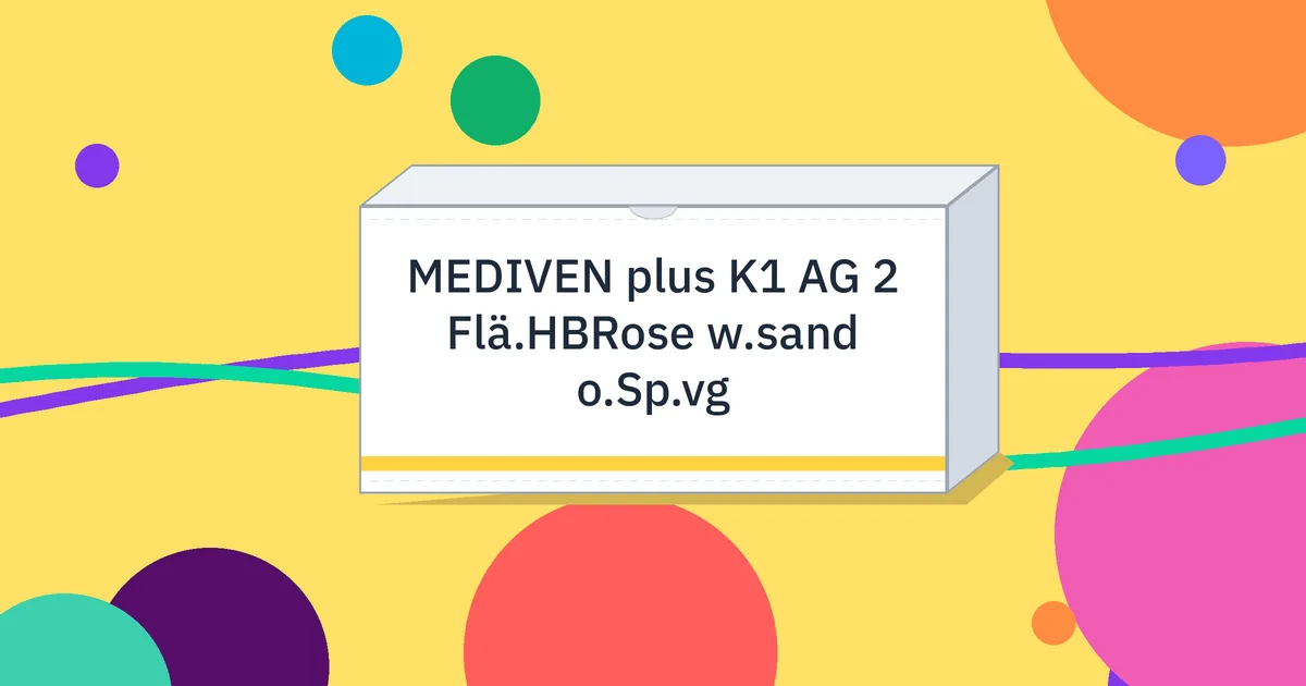Symbolbild: Packung mit der Aufschrift MEDIVEN plus K1 AG 2 Flä.HBRose w.sand o.Sp.vg (PZN 18940212) – Verfügbarkeit und Bezug in Apotheken in Frankfurt am Main