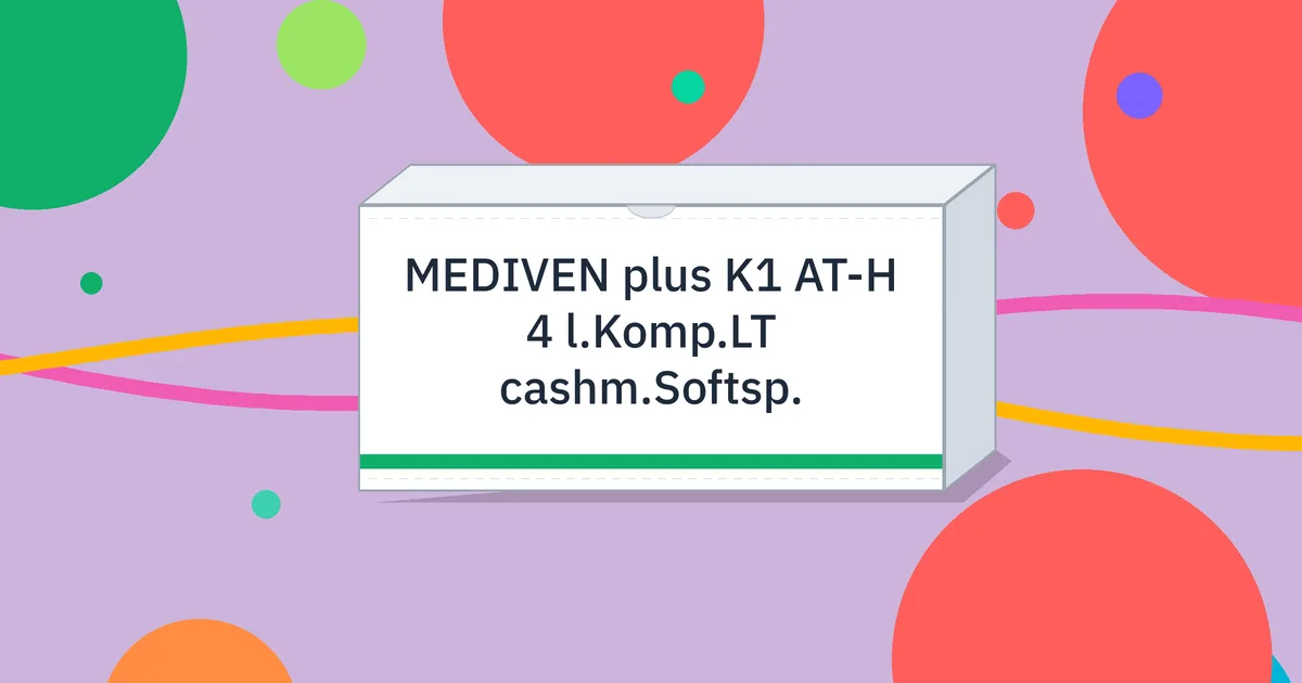 Symbolbild: Packung mit der Aufschrift MEDIVEN plus K1 AT-H 4 l.Komp.LT cashm.Softsp. (PZN 15037931) – Verfügbarkeit und Bezug in Apotheken in Frankfurt am Main