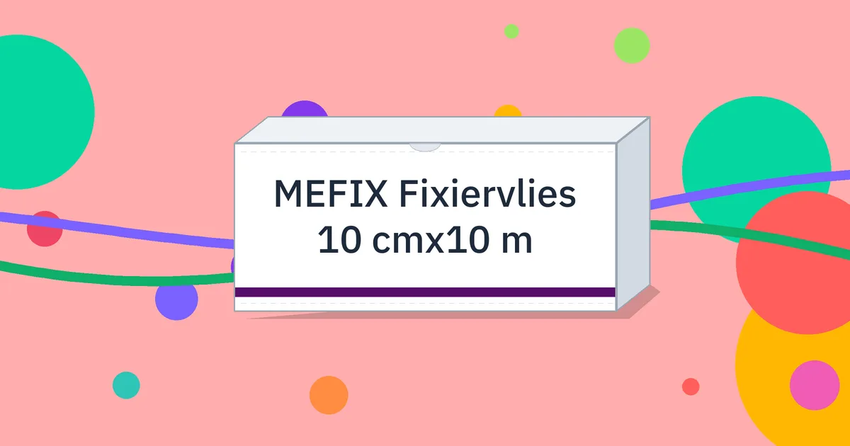 Symbolbild: Packung mit der Aufschrift MEFIX Fixiervlies 10 cmx10 m (PZN 18051937) – Verfügbarkeit und Bezug in Apotheken in Frankfurt am Main