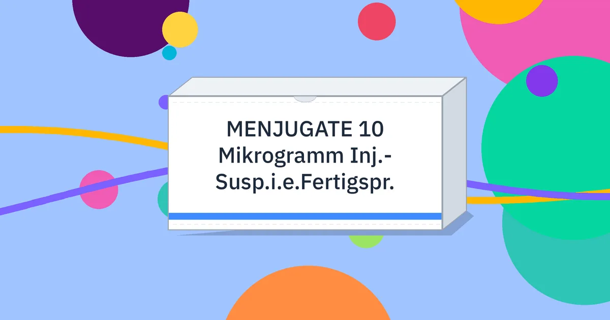 Symbolbild: Packung mit der Aufschrift MENJUGATE 10 Mikrogramm Inj.-Susp.i.e.Fertigspr. (PZN 12449805) – Verfügbarkeit und Bezug in Apotheken in Frankfurt am Main